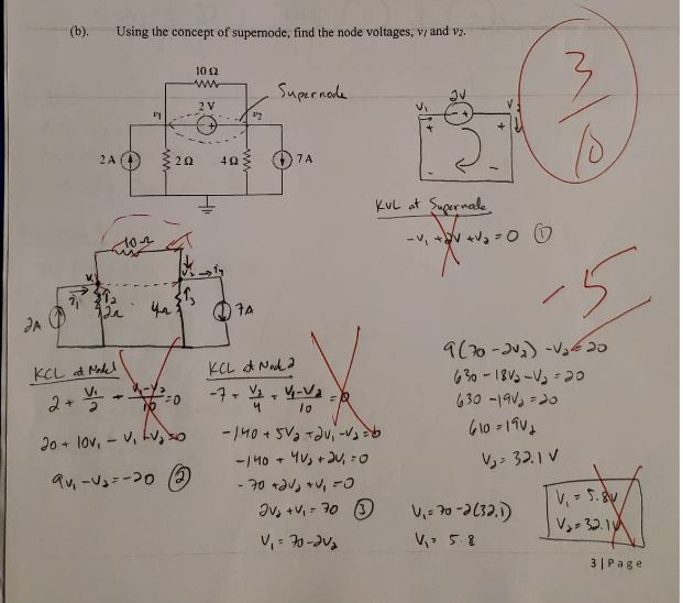 Solved (b). Using the concept of supernode, find the node | Chegg.com