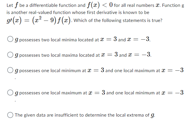 Solved Let f be a differentiable function and f(x)