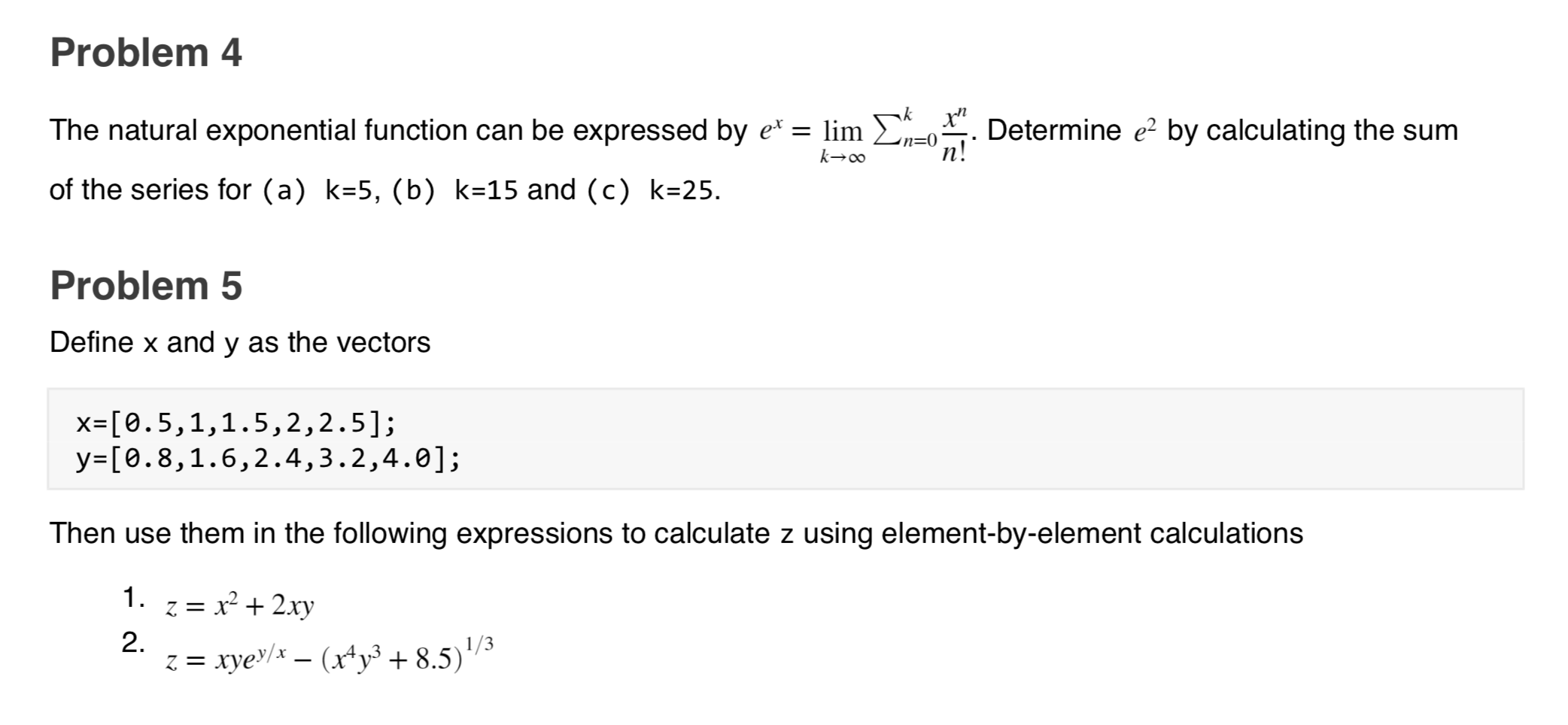 Solved Problem 4 The natural exponential function can be | Chegg.com