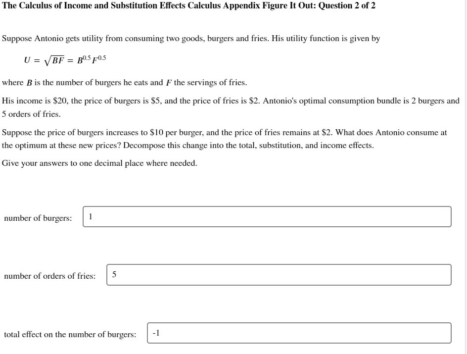 Solved The Calculus of Income and Substitution Effects | Chegg.com