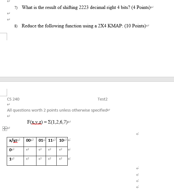 Solved e 7) What is the result of shifting 2223 decimal | Chegg.com