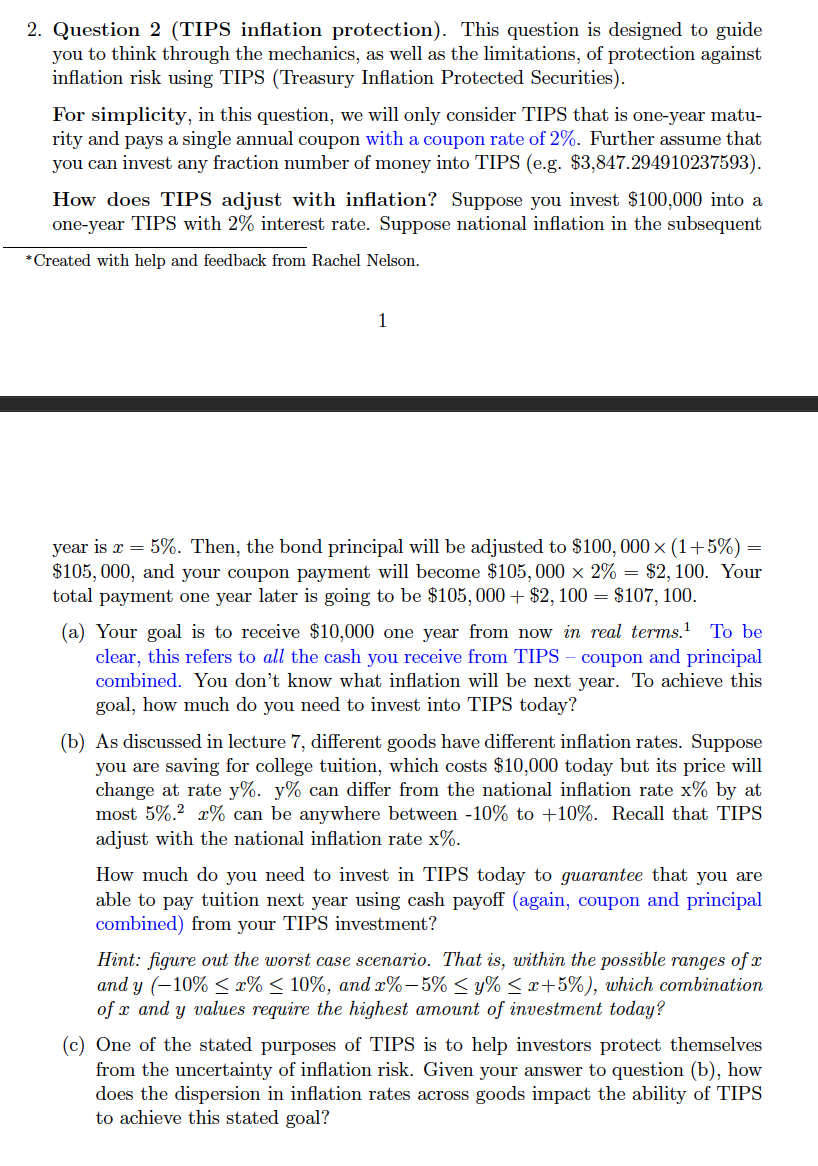 Solved Inflation protection question 1That is, if | Chegg.com