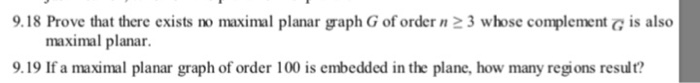 Solved Prove that there exists no maximal planar graph G of | Chegg.com