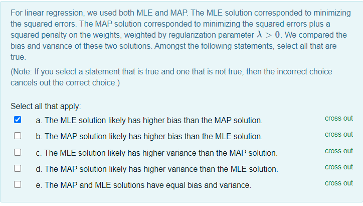 Solved For linear regression, we used both MLE and MAP. The | Chegg.com