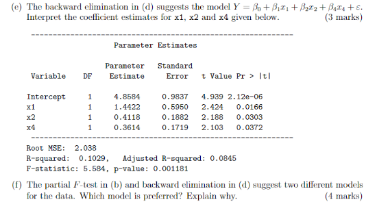 Solved 3. (25 marks) Consider the following regression | Chegg.com