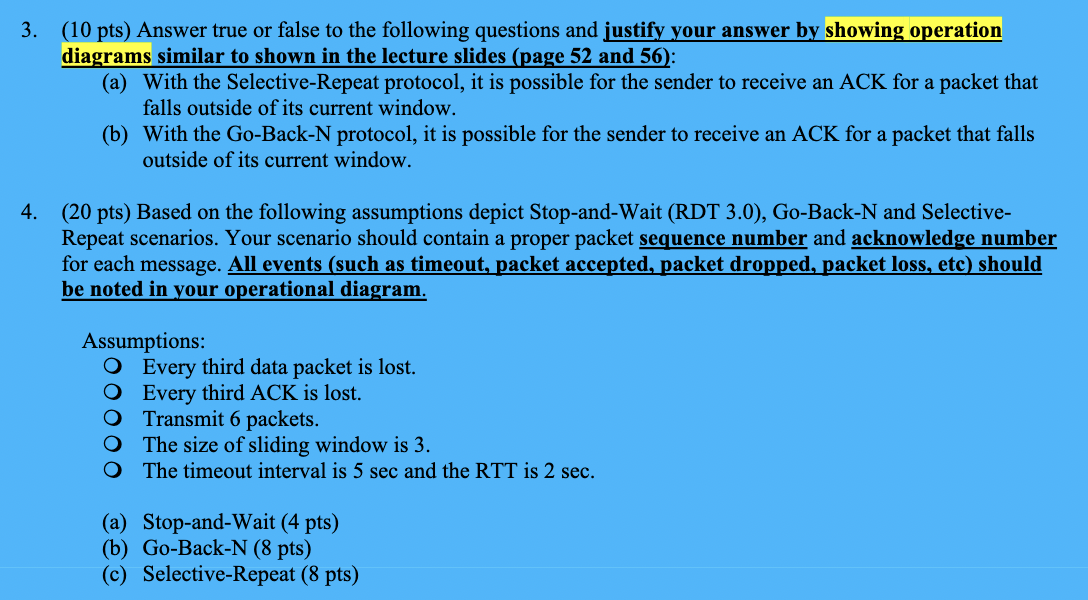 Solved 3. (10 pts) Answer true or false to the following | Chegg.com