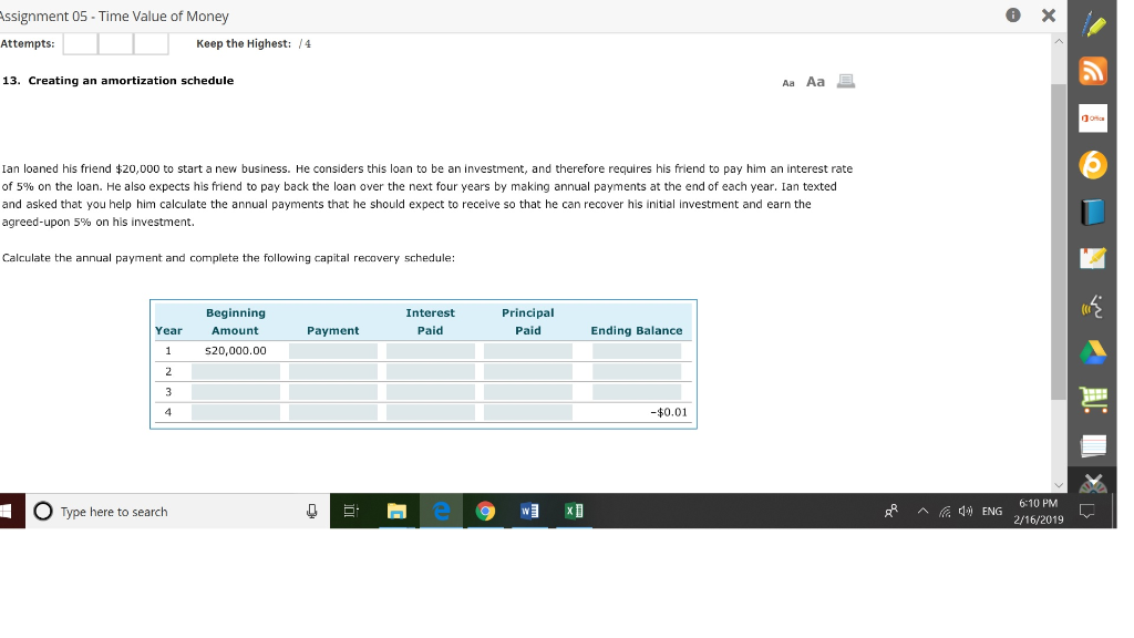 Solved ssignment 05- Time Value of Money Attempts: Keep the | Chegg.com