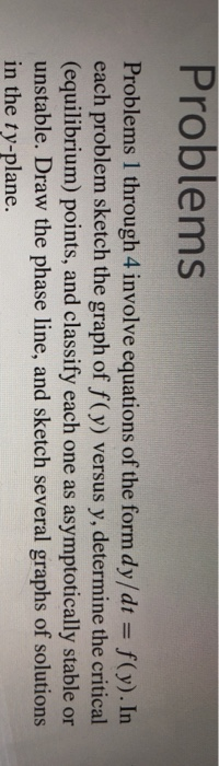 Solved Problems Problems 1 through 4 involve equations of | Chegg.com