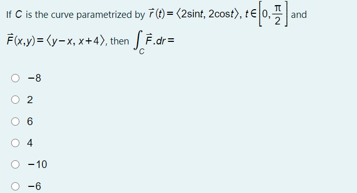 Solved and If C is the curve parametrized by † (t) = (2sint, | Chegg.com