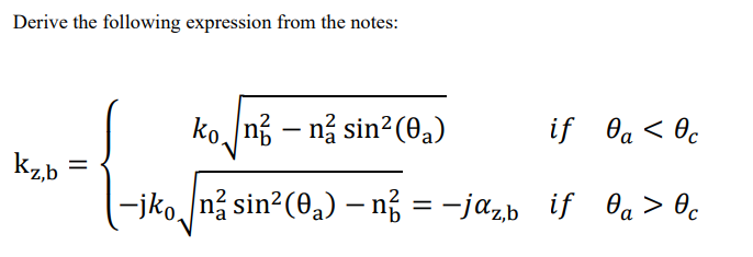 Derive the following expression from the notes: | Chegg.com