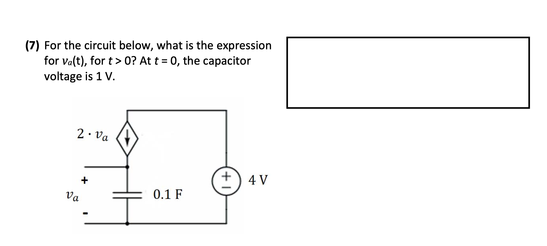 Solved (7) For the circuit below, what is the expression for | Chegg.com