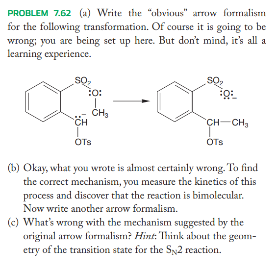 Solved PROBLEM 7.62 (a) Write the "obvious" arrow formalism | Chegg.com