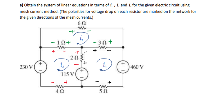 Solved a) Obtain the system of linear equations in terms of | Chegg.com