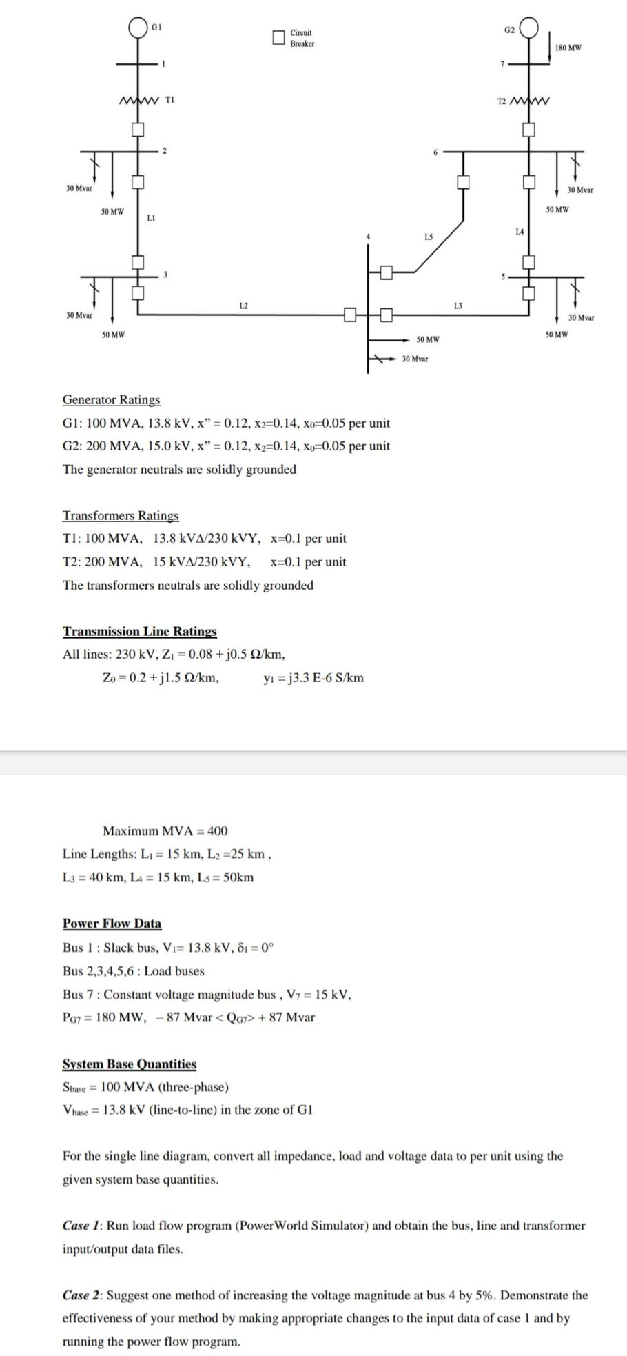 Solved Generator Ratings G1: 100 MVA, | Chegg.com
