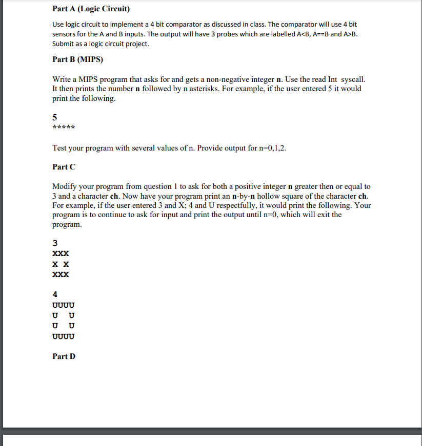 Solved Part A (Logic Circuit) Use logic circuit to implement | Chegg.com