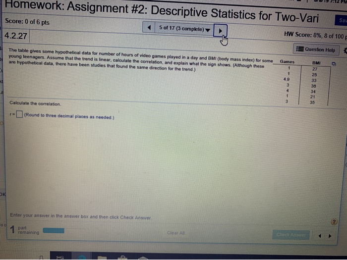 Solved Homework: Assignment #2: Descriptive Statistics for | Chegg.com