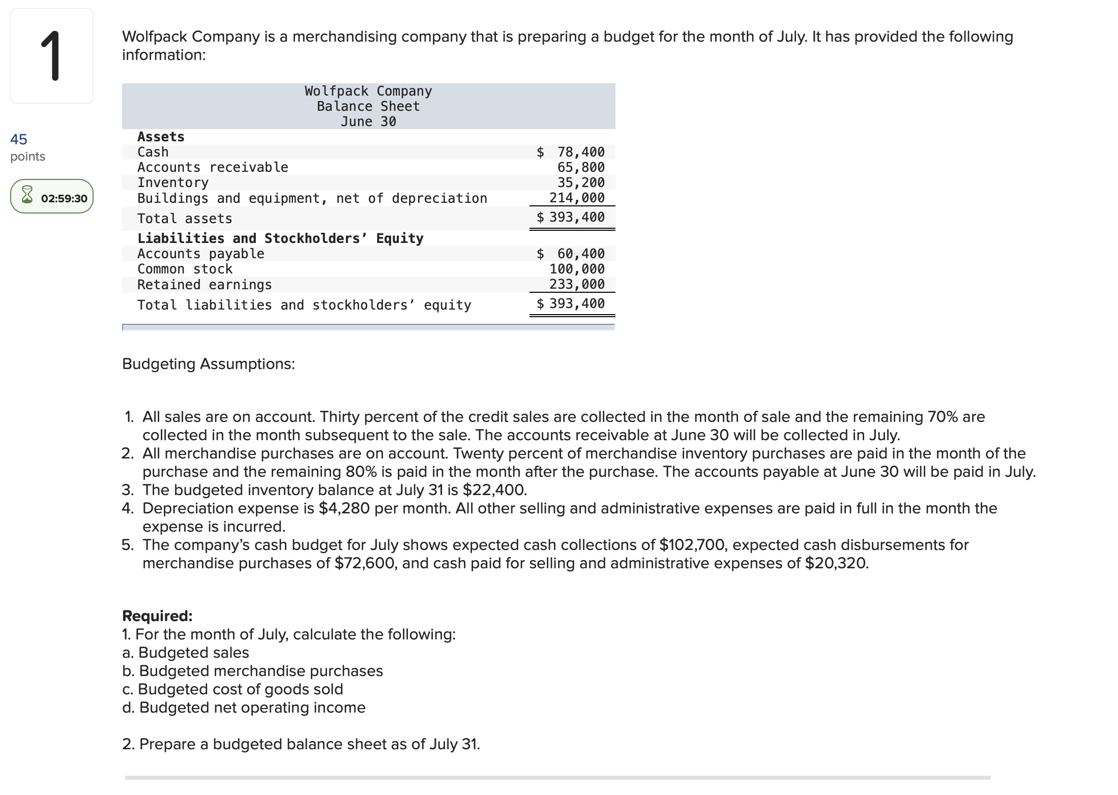 Solved Wolfpack Company is a merchandising company that is | Chegg.com