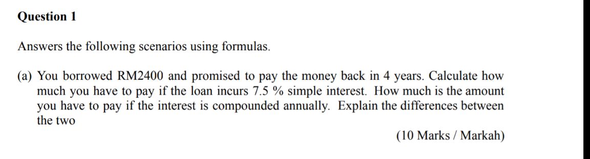 Solved helpQuestion 1Answers the following scenarios using | Chegg.com