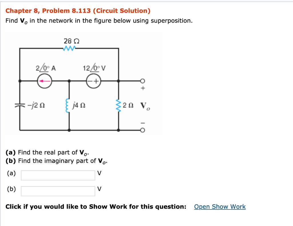 Solved Chapter 8, Problem 8.113 (Circuit Solution) Find Vo | Chegg.com