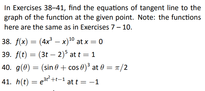 Solved In Exercises 38–41, find the equations of tangent | Chegg.com