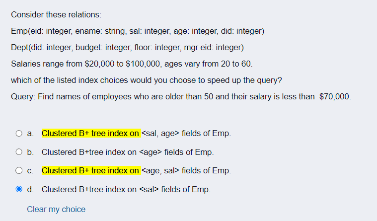 Solved Consider these relations: Emp(eid: integer, ename: | Chegg.com