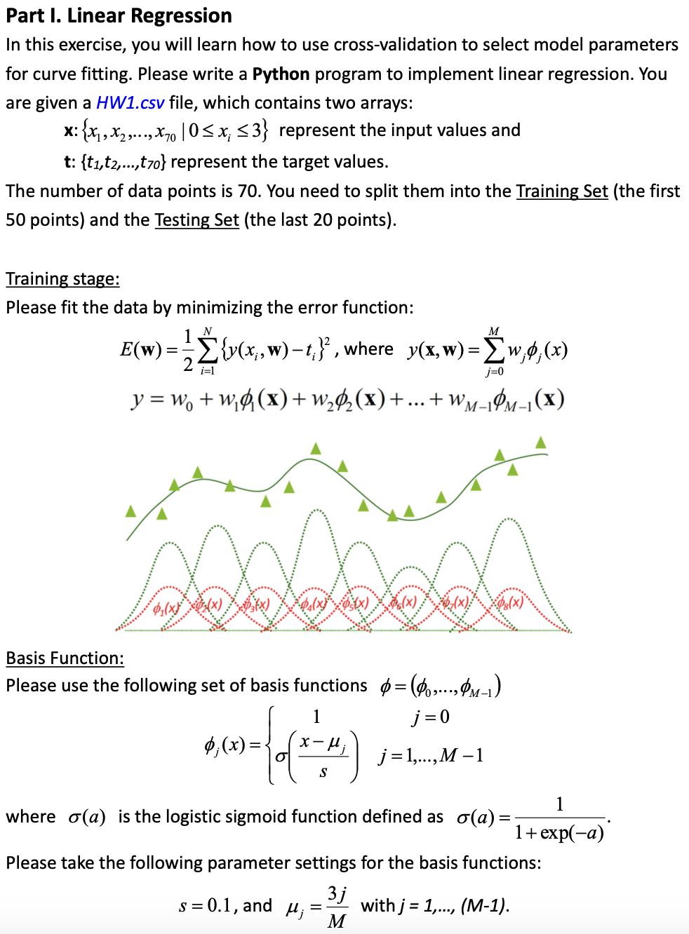 Solved Part I. Linear Regression In this exercise, you will | Chegg.com