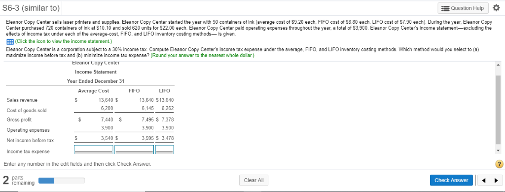 Solved Eleanor Copy Center Income Statement Year Ended | Chegg.com