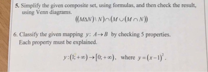 Solved 5. Simplify the given composite set, using formulas, | Chegg.com