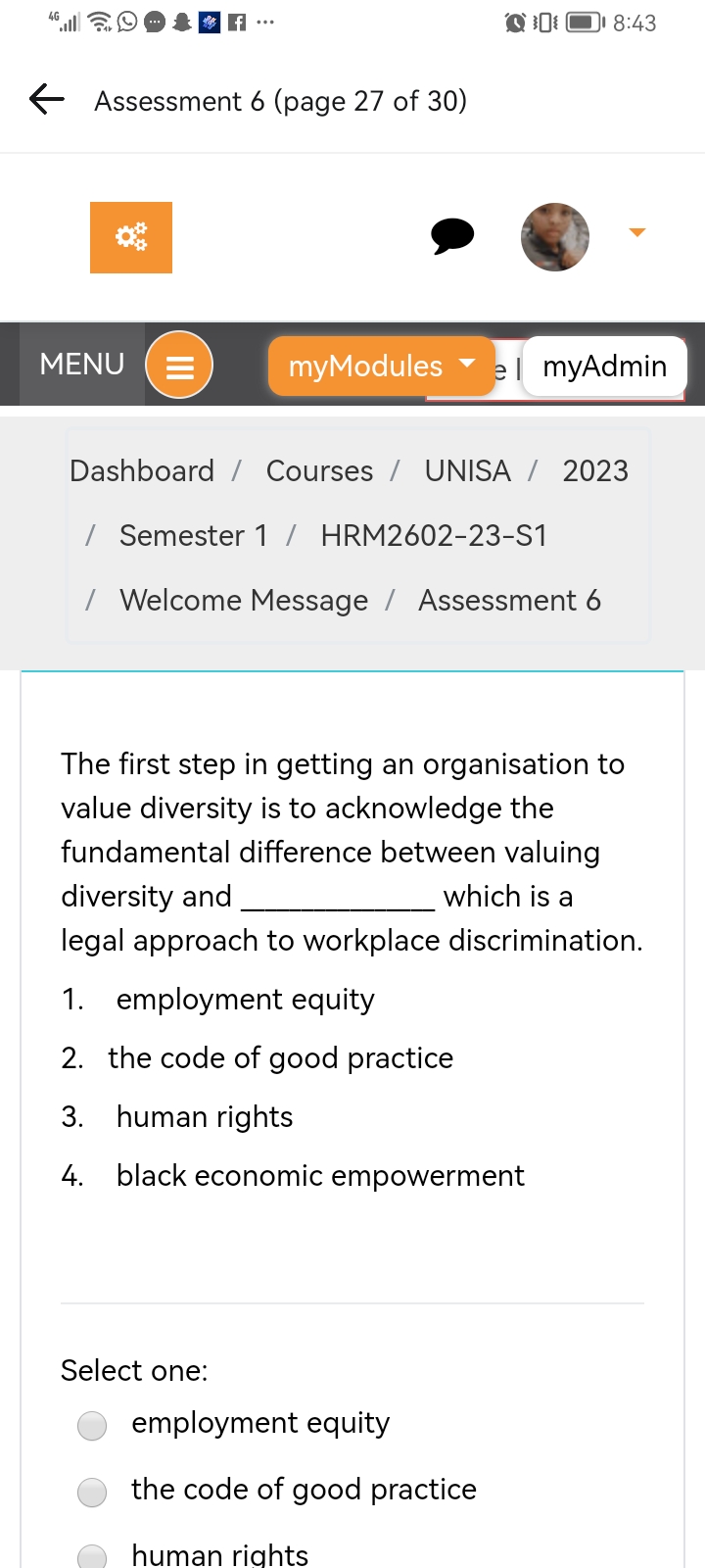 Solved Dashboard / Courses / UNISA / 2023 / Semester 1 / | Chegg.com