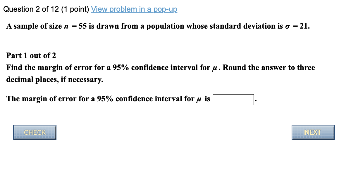 Solved Question 2 of 12 (1 point) View problem in a pop-up A | Chegg.com
