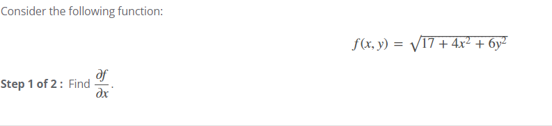 Solved Consider the following function: f(x,y)=17+4x2+6y2 | Chegg.com