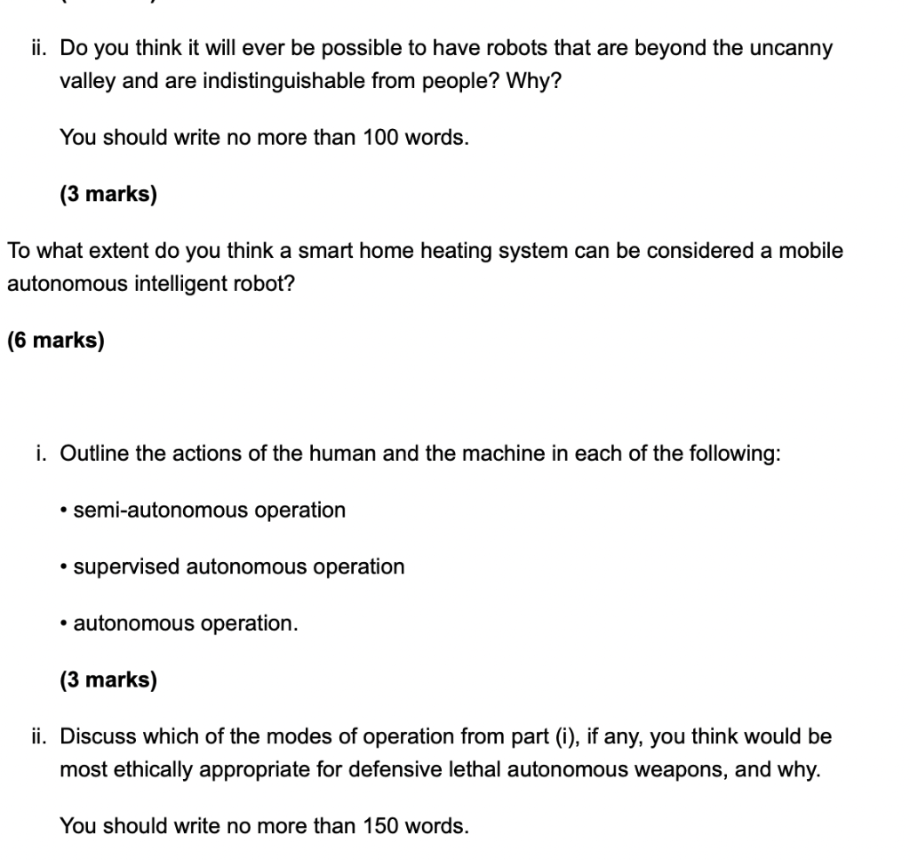 Solved ii. Do you think it will ever be possible to have | Chegg.com