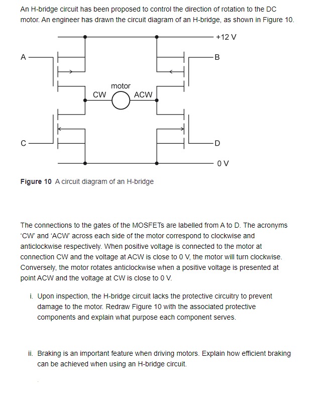 An H-bridge circuit has been proposed to control the | Chegg.com