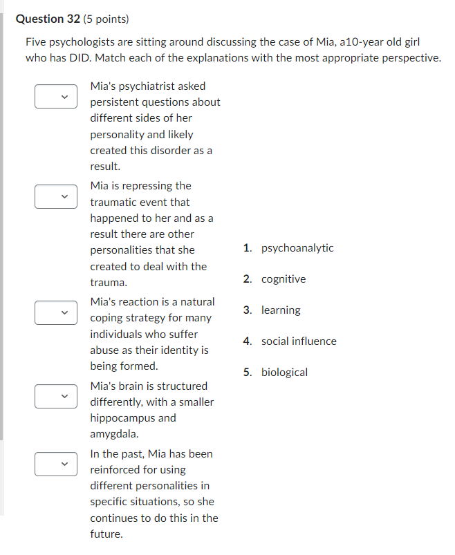 Solved Match each of the following examples with the most | Chegg.com