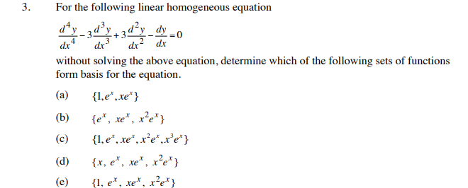 Solved 8. For the third order nonhomogeneous equation: | Chegg.com