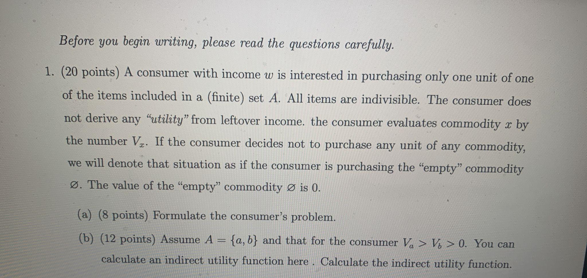 Before you begin writing, please read the questions | Chegg.com