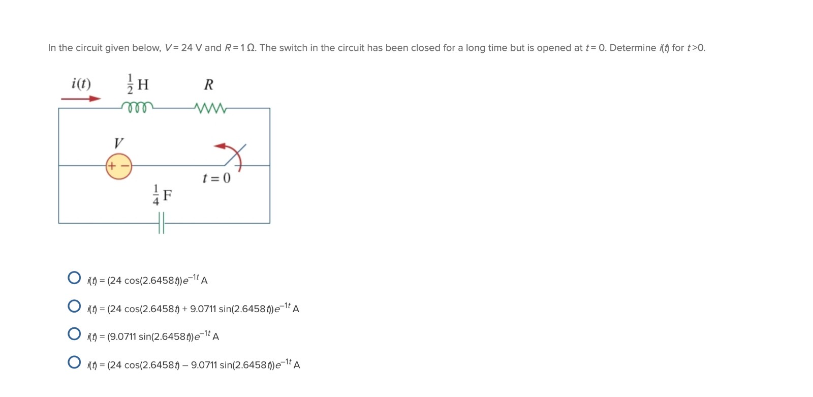 Solved In the circuit given below, V = 24 V and R = 1 ohm. | Chegg.com