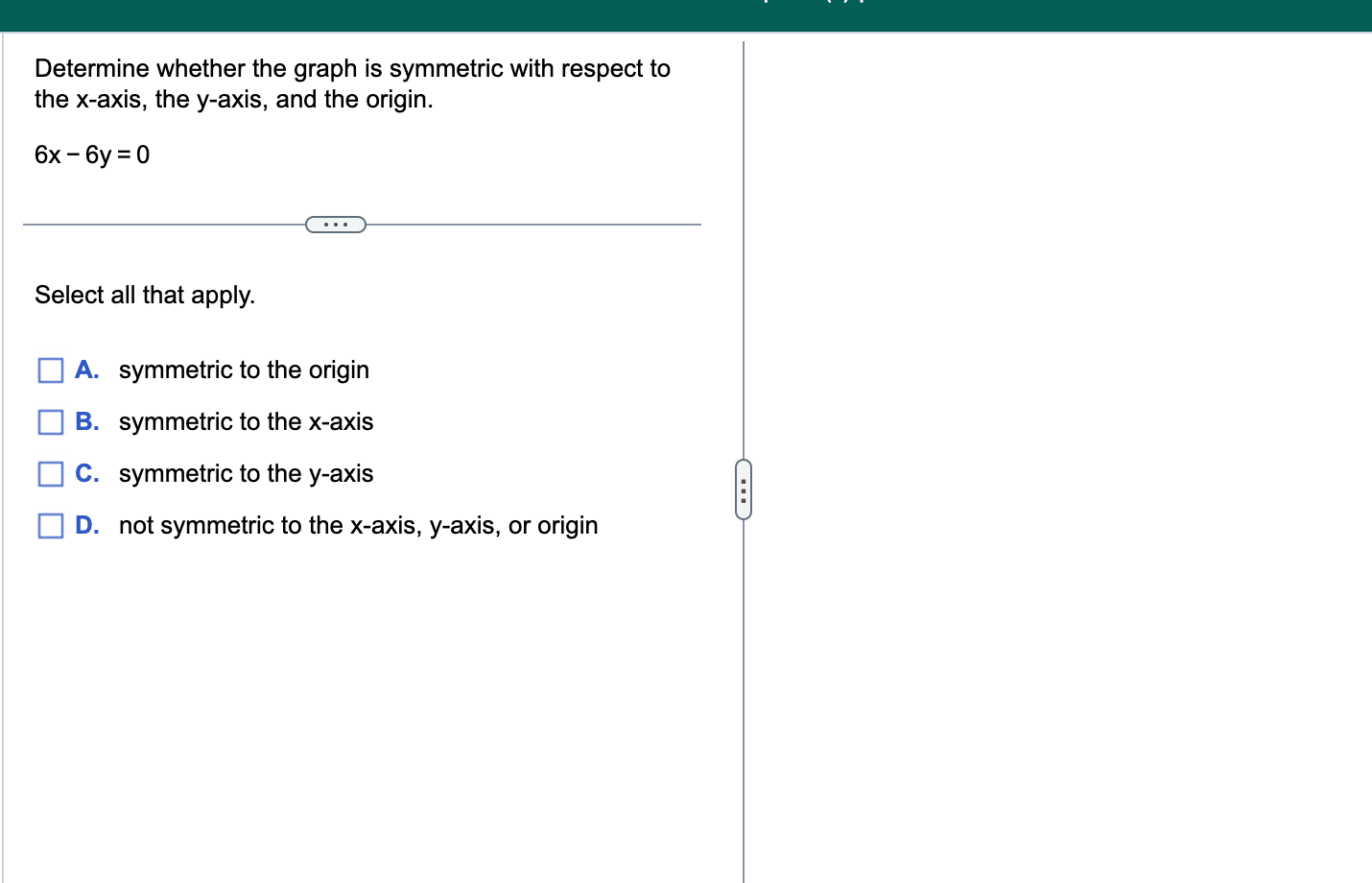 Solved Determine whether the graph is symmetric with respect | Chegg.com