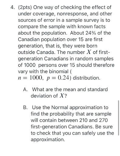 Solved 4. (2pts) One way of checking the effect of under | Chegg.com