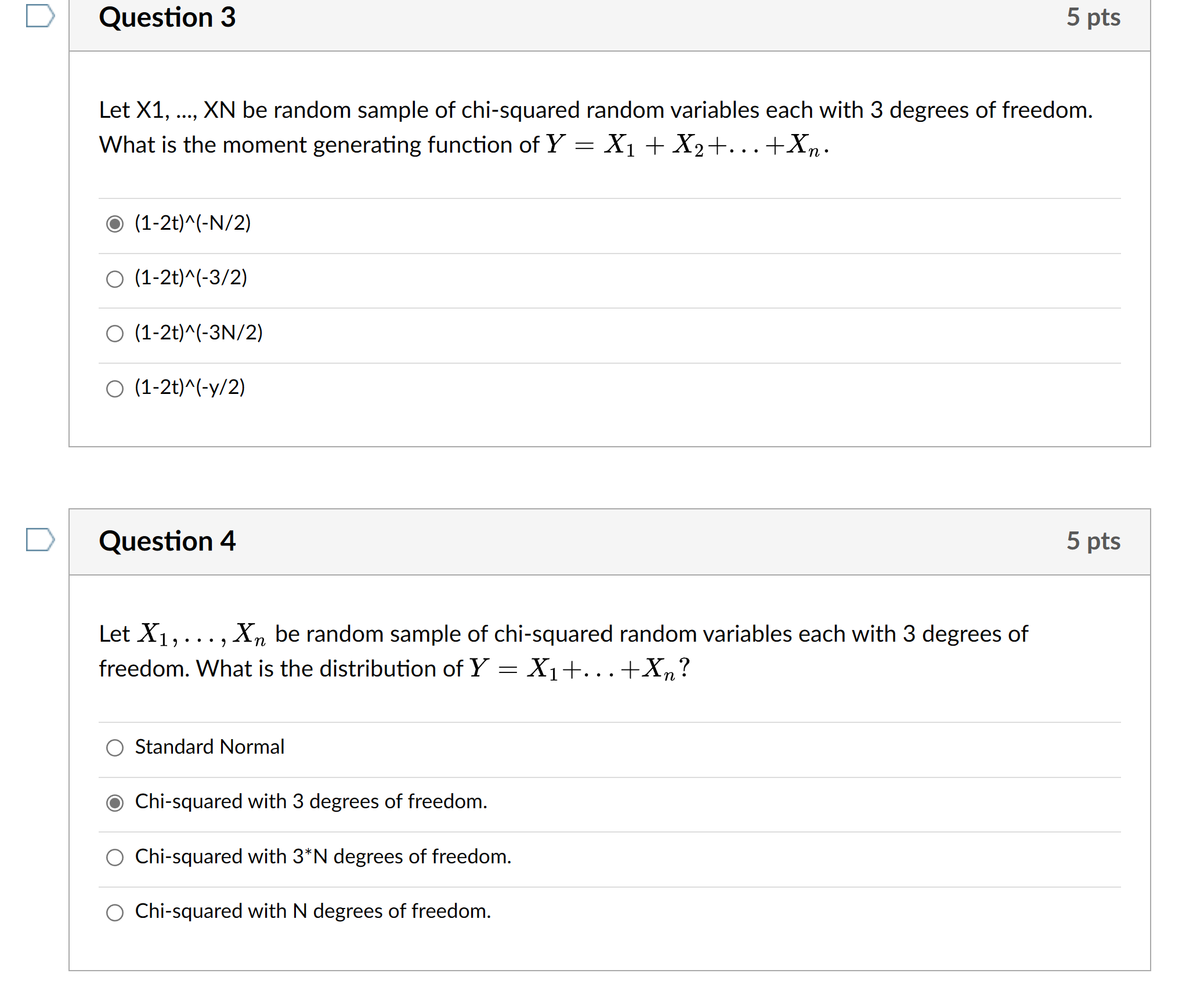 Solved Let X1,…,XN be random sample of chi-squared random | Chegg.com