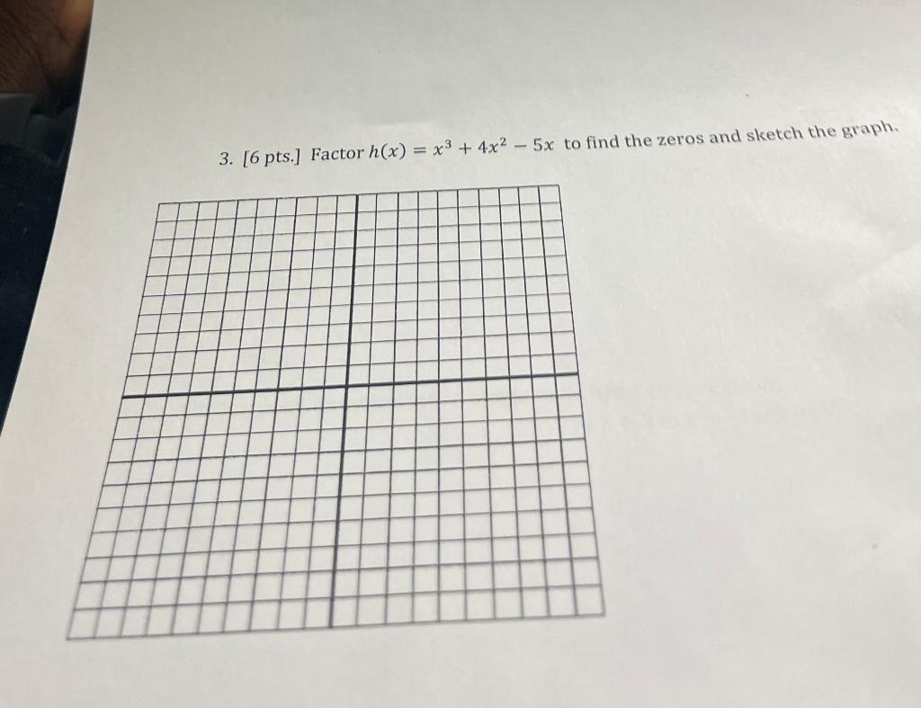 Solved 3. [6 pts.] Factor h(x)=x3+4x2−5x to find the zeros | Chegg.com