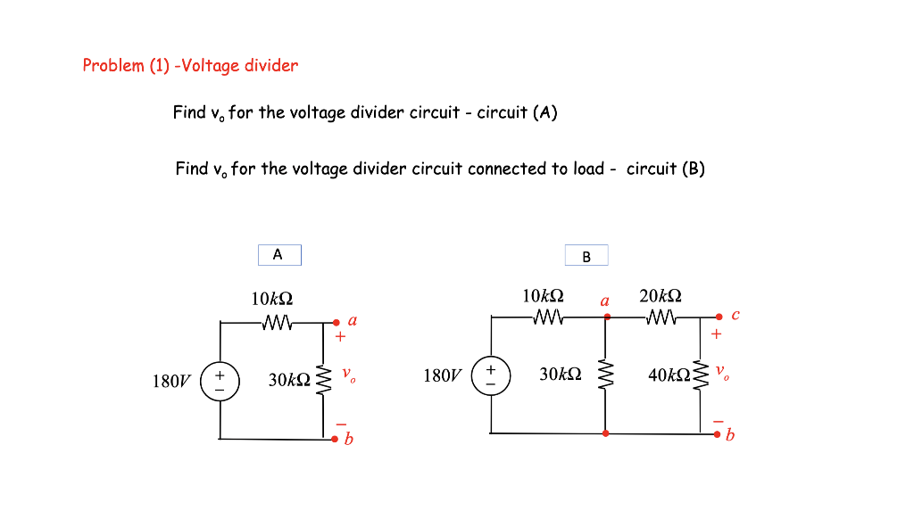 Solved Problem (1) - Voltage divider Find v. for the voltage | Chegg.com