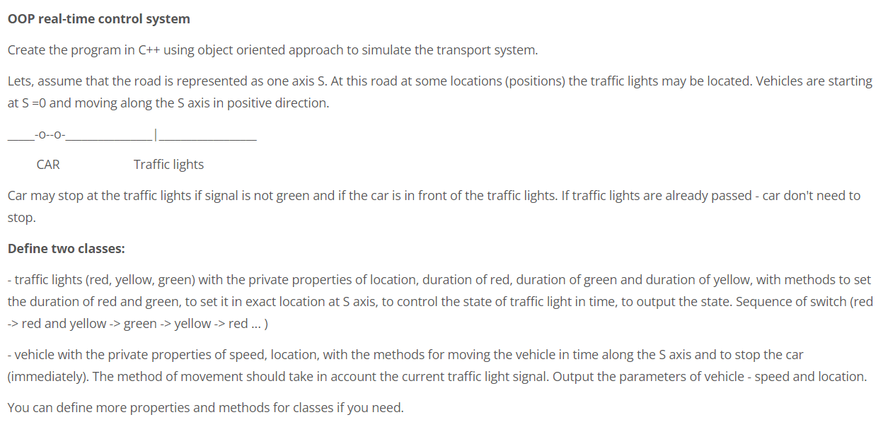 Solved OOP real-time control system Create the program in | Chegg.com