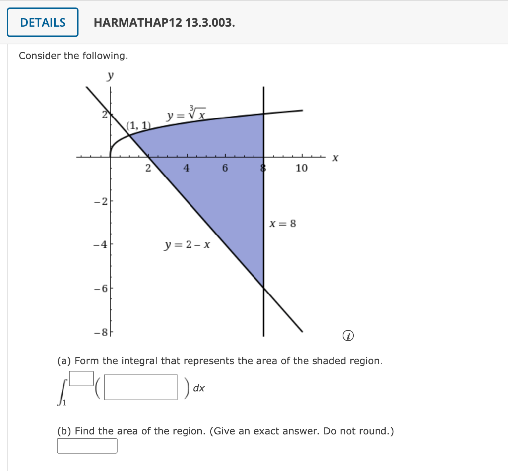 Solved DETAILS HARMATHAP12 13.3.003. Consider the following. | Chegg.com