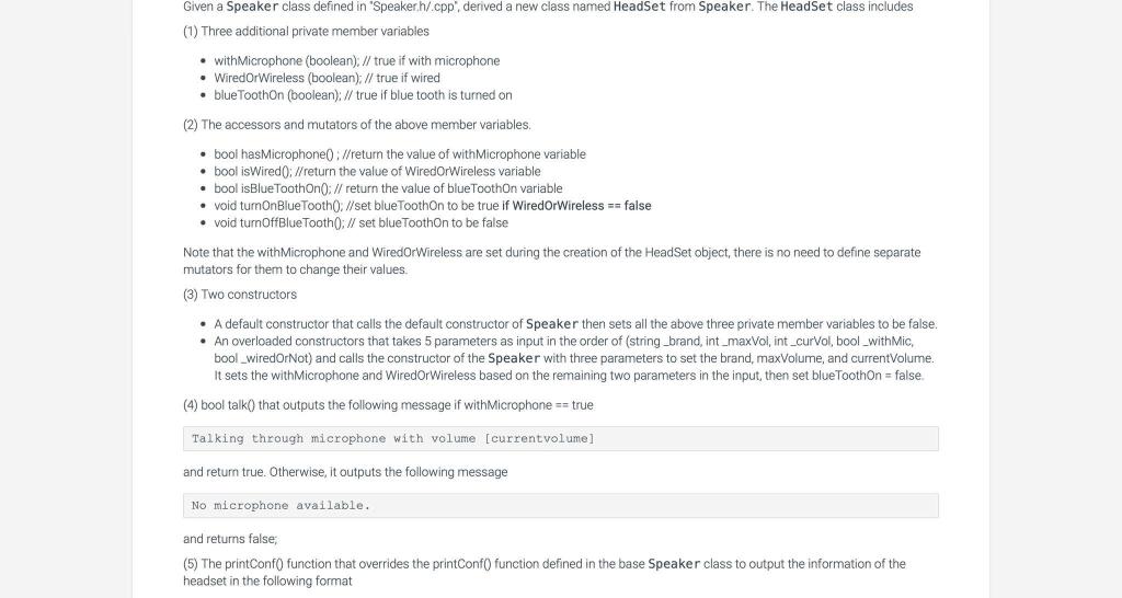 Solved (2) The accessors and mutators of the above member | Chegg.com