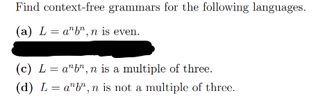 Solved Find context-free grammars for the following | Chegg.com