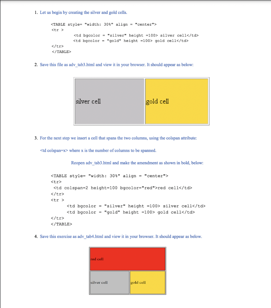 Solved 1. Let us begin by creating the silver and gold | Chegg.com