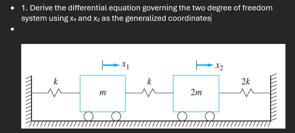 Solved * 1. ﻿Derive the differential equation governing the | Chegg.com