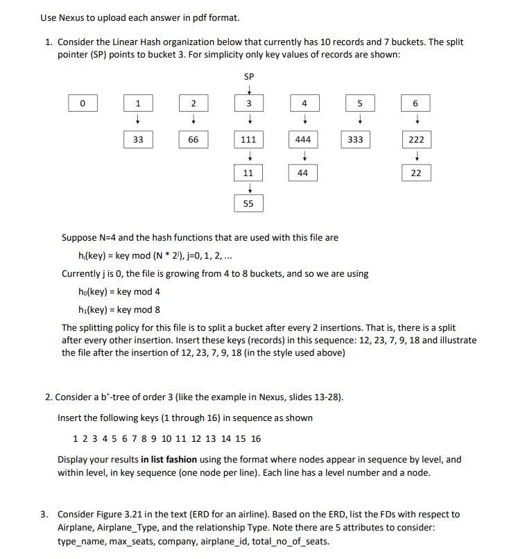 Use Nexus to upload each answer in pdf format. 1. | Chegg.com