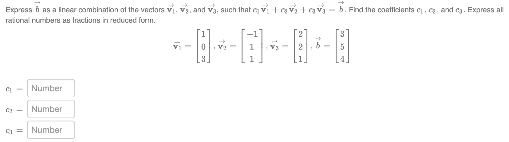 Solved Express b as a linear combination of the vectors v1, | Chegg.com